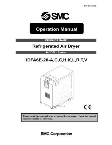 SMC IDFA6E-20 Refrigerated Air Dryer Operation Manual | Manualzz