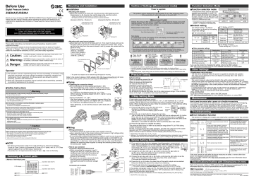 SMC ZSE20A(F)/ISE20A Digital Pressure Switch Quick Guide | Manualzz