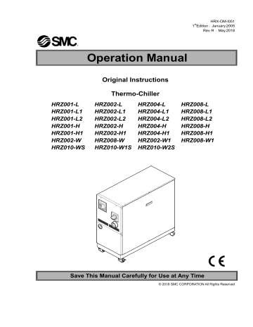 SMC HRZ Thermo-chiller Owner's Manual | Manualzz