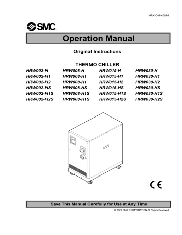 SMC HRW Thermo-chiller Owner's Manual | Manualzz