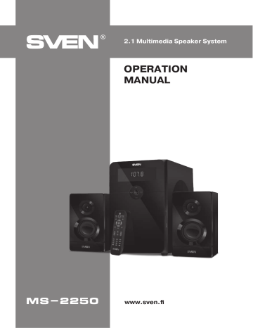 Sven MS-2250 Multimedia Speakers 2.1 User Manual | Manualzz