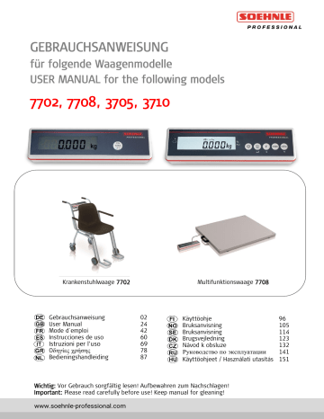Soehnle Professional 7708, 7702, 3710, 3705 Owner's manual | Manualzz