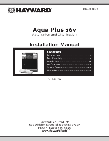 Hayward AquaPlus PL-PLUS-16V Owner's Manual | Manualzz