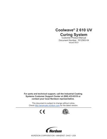 Nordson CoolWave® 2 - 610 UV Curing System Owner's Manual | Manualzz