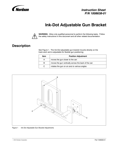 Nordson Ink-Dot Adjustable Gun Bracket Owner's Manual | Manualzz