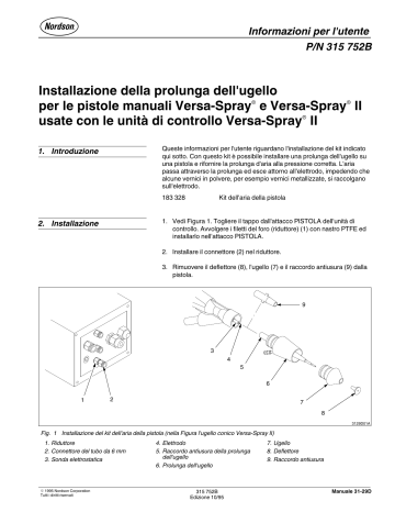 Nordson Versa-Spray I and II Manual Gun Nozzle Extension Manuale del ...