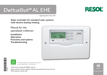 Resol DeltaSol AL EHE Manual | Manualzz