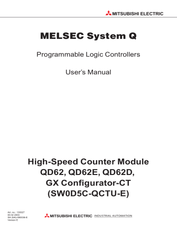 Mitsubishi Electric QD62, QD62D, SW0D5C-QCTU-E User Manual | Manualzz