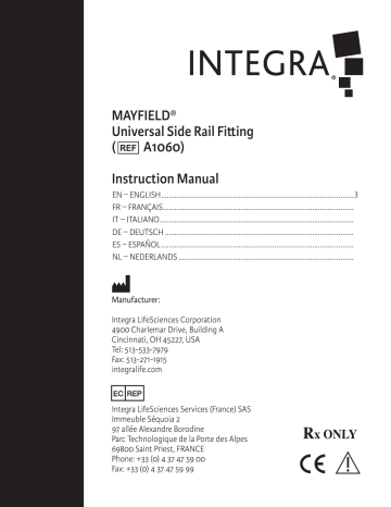 Integra MAYFIELD Gebrauchsanleitung | Manualzz