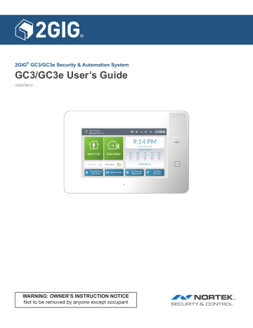 Nortek 2GIG GC3, 2GIG GC3e User Manual | Manualzz