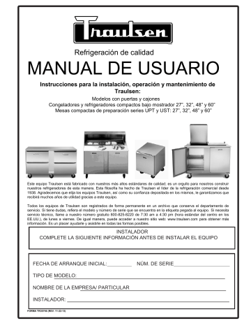 Traulsen UPT Serie Manual de usuario | Manualzz