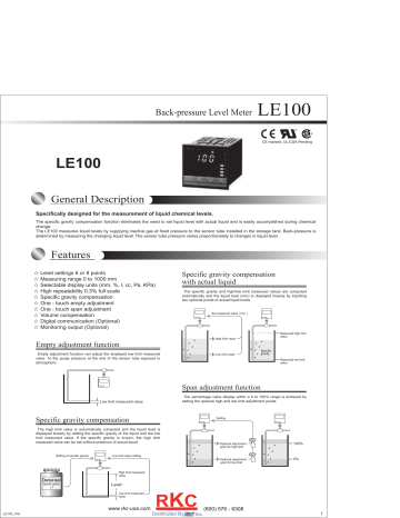 RKC INSTRUMENT LE100 General Description | Manualzz