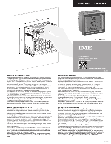 IME Nemo 96HD Mounting Instructions | Manualzz