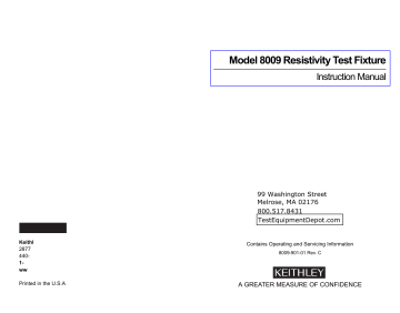 Keithley 8009 Instruction Manual | Manualzz