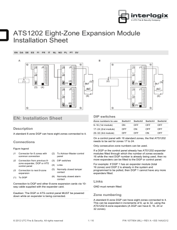 Interlogix ATS1202 Eight-Zone Installationsanleitung | Manualzz