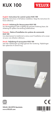 Velux kux 100 Bedienungsanleitung | Manualzz