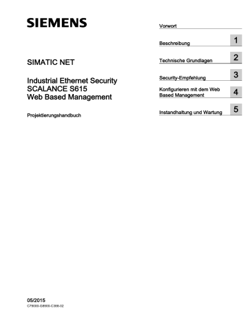 Siemens SIMATIC NET SCALANCE S615 Projektierungshandbuch | Manualzz