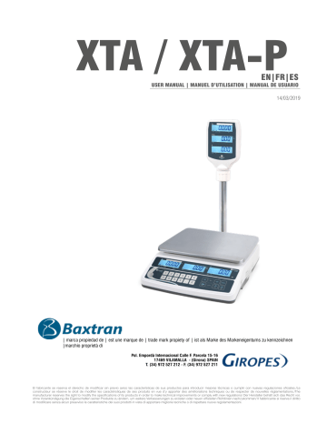 Baxtran XTA User Manual | Manualzz