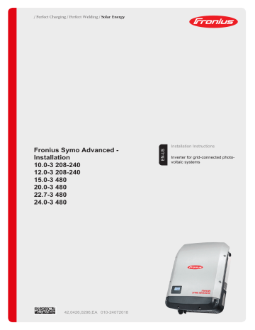 Fronius Symo 12.0-3 208-240 Installation Instructions Manual | Manualzz