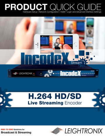 Leightronix IncodeX Stream Product Quick Manual | Manualzz
