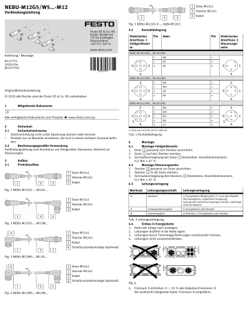Festo NEBU M12G5 M12W-Serie Verbindungsleitung | Manualzz