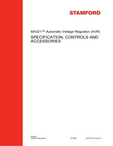 Stamford MX321 Original Instructions Manual | Manualzz