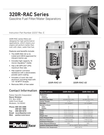 Parker 320R-RAC Series Instructions | Manualzz