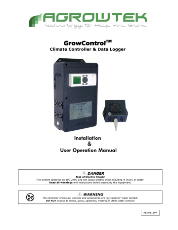 Agrowtek GrowControl Installation & User Operation Manual | Manualzz