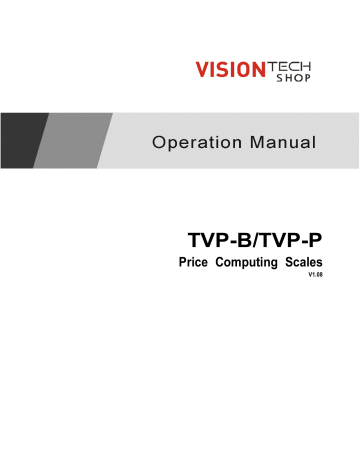 Vision Tech TVP-B, TVP-P Operation Manual | Manualzz