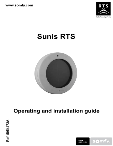 SOMFY Sunis RTS Operating And Installation Manual | Manualzz