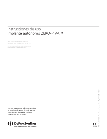 DePuy Synthes ZERO-P VA Instrucciones de operación | Manualzz