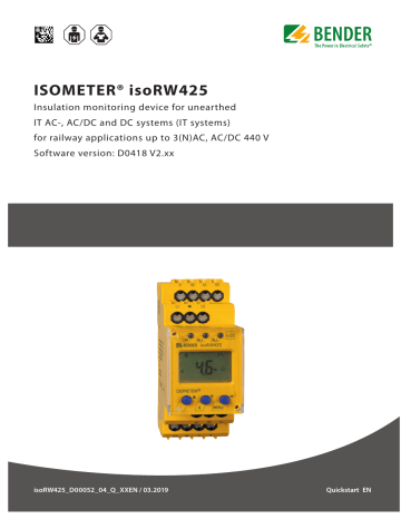 Bender isoRW425 Quick Start Guide | Manualzz