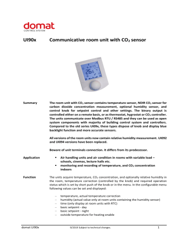 domat UI90 Series Manual | Manualzz