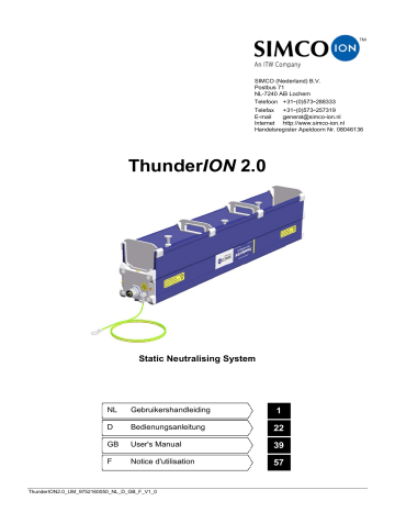 ITW SIMCO ION ThunderION 2.0 User Manual | Manualzz
