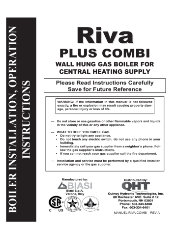 Biasi Riva Plus Combi Installation & Operation Instructions | Manualzz