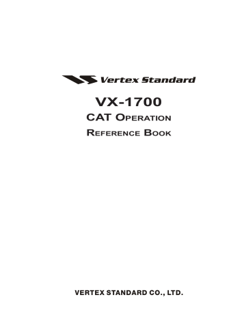 Vertex Standard VX-1700 Series Reference Book | Manualzz