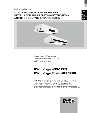 HELIOS KWL Yoga Style 700 EV/WW, KWL Yoga Style 700 WW, KWL Yoga Style ...