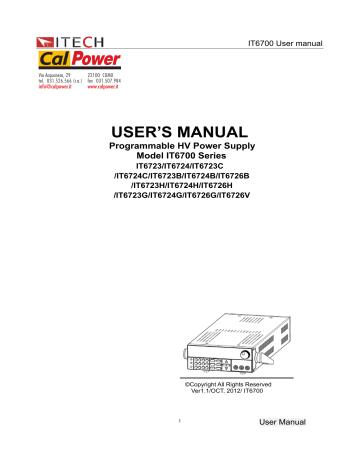 ITech IT6723, IT6723C, IT6724, IT6724G, IT6724H, IT6726G User Manual ...