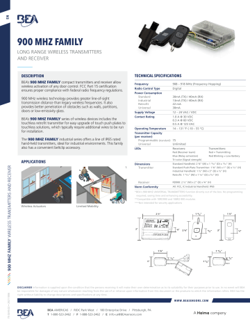 BEA 900 MHZ Wireless Family Specification | Manualzz