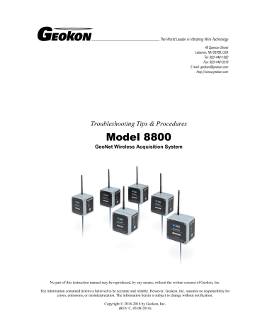 Geokon 8800 Troubleshooting Tips | Manualzz