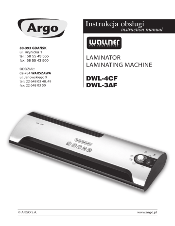 Argo WALLNER DWL-3AF, WALLNER DWL-4CF Instruction Manual | Manualzz