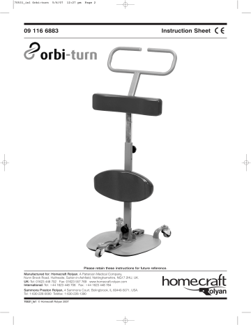 Homecraft Rolyan 091166883, Orbi-Turn Manual De Instrucciones | Manualzz