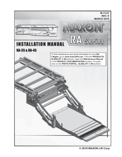 Maxon Ra - Installation manual, Operation manual, Specification, User ...
