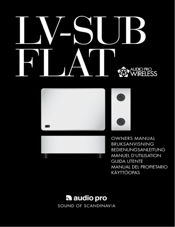 Audio Pro LV-SUB FLAT Manual Del Propietário | Manualzz
