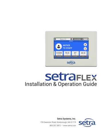 Setra Systems Flex Installation And Operation Manual | Manualzz