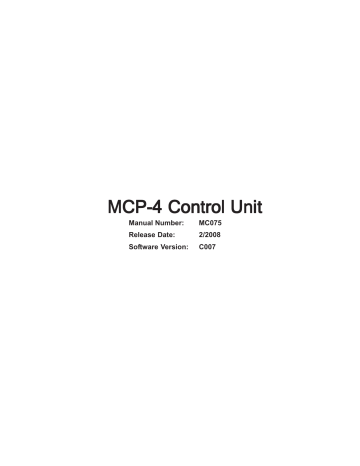 Valco baby MCP-4 Series, MCP-4F, MCP-4P Manual | Manualzz