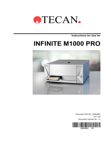 tecan INFINITE M1000 PRO Instructions For Use Manual | Manualzz