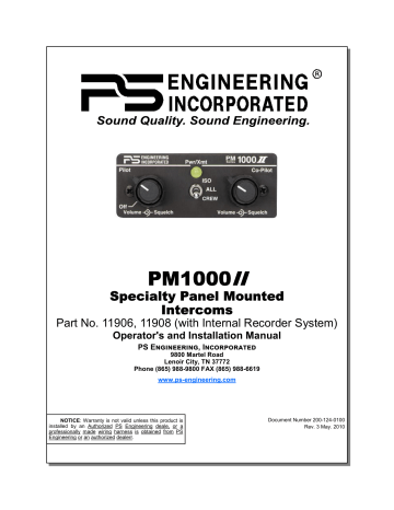 PS Engineering PM1000II Operator And Installation Manual | Manualzz