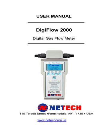Netech 780-20LPM, DigiFlow 2000 User Manual | Manualzz
