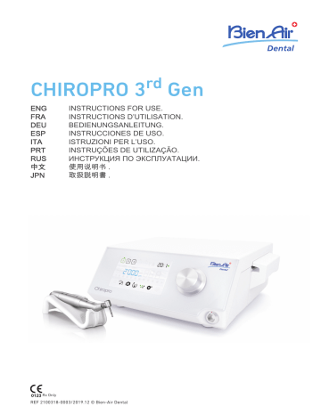 Bien-Air Dental CHIROPRO 3rd Gen Instrucciones De Uso | Manualzz